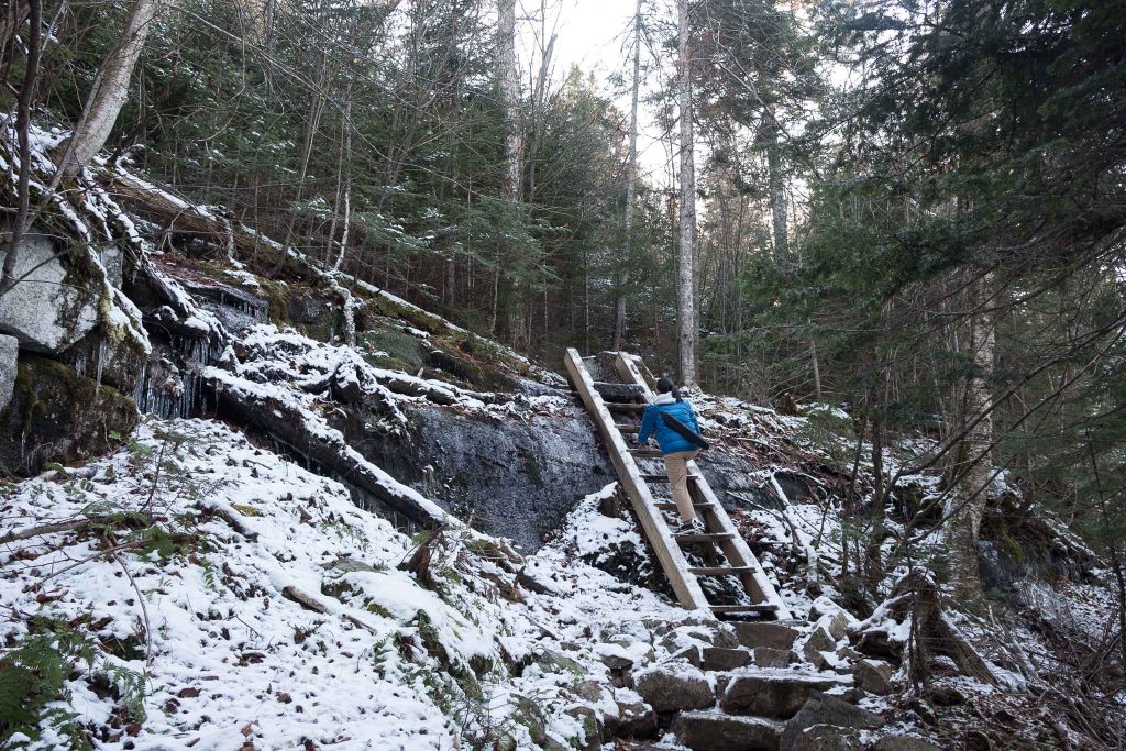 Hiking the Indian Head and Rainbow Falls trail in the Adirondacks